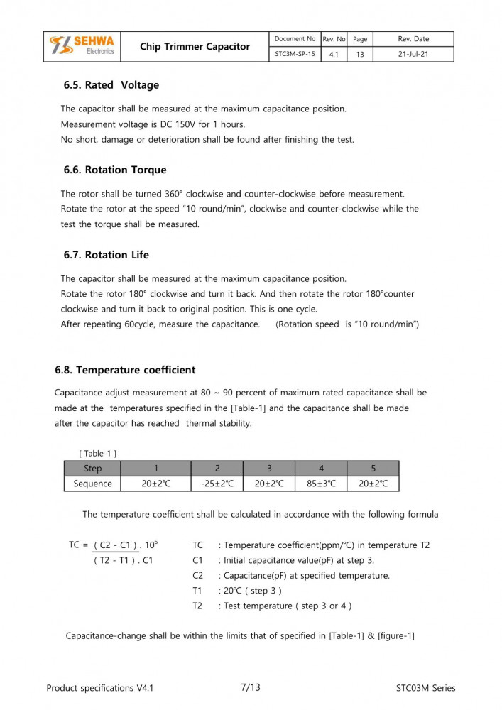 SEHWA STC3M specification page 6