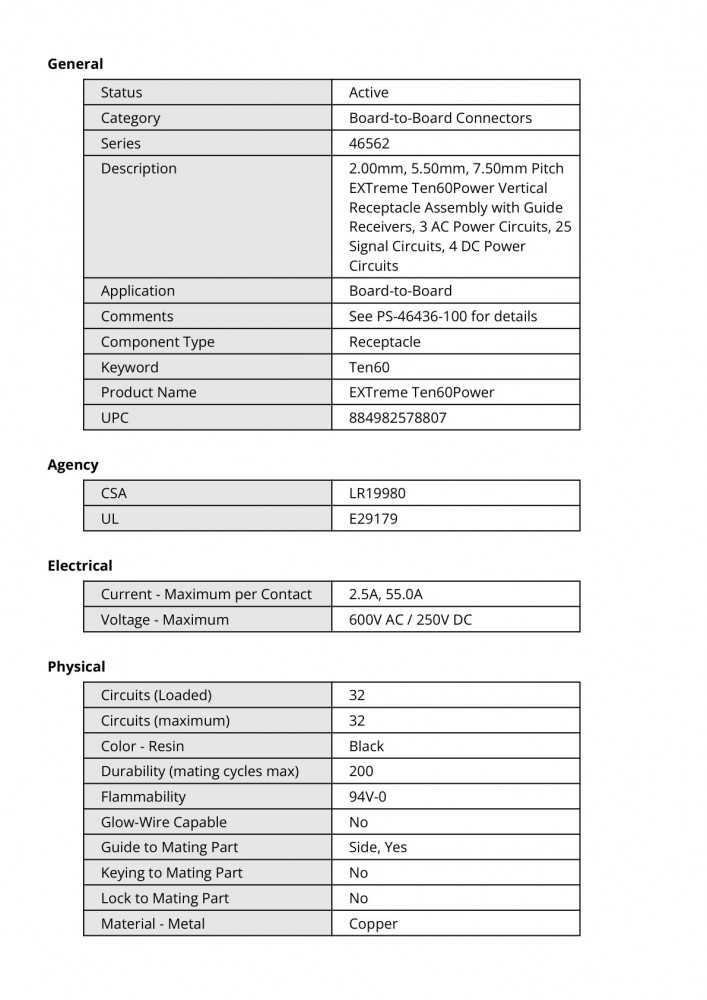 MOLEX 465623110 technical document page 2