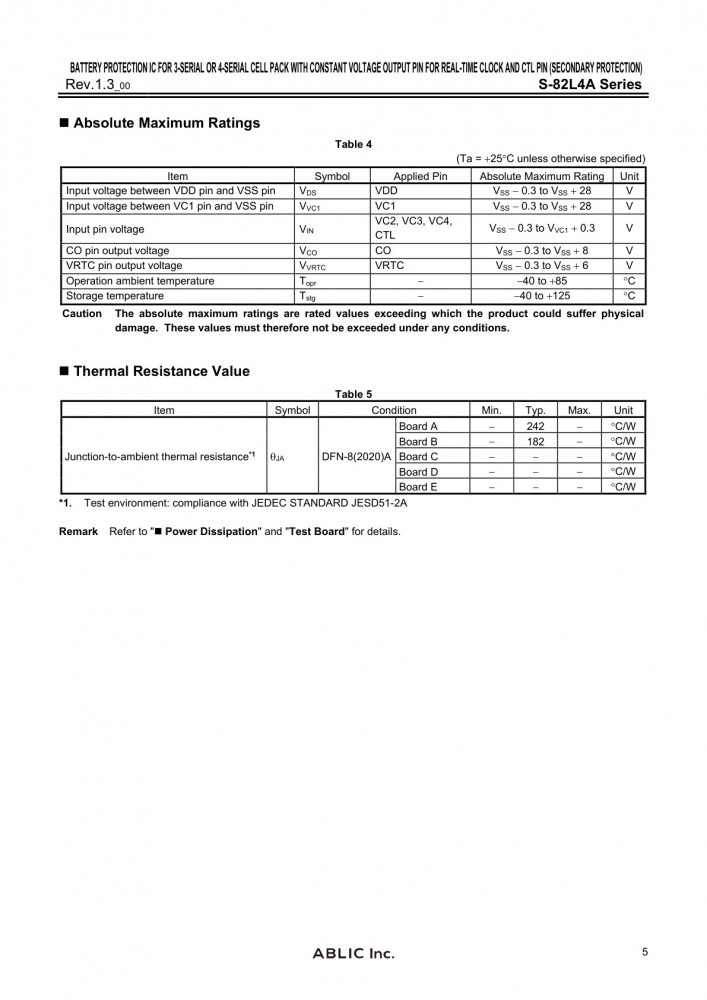S-82L4A datasheet page 5 preview