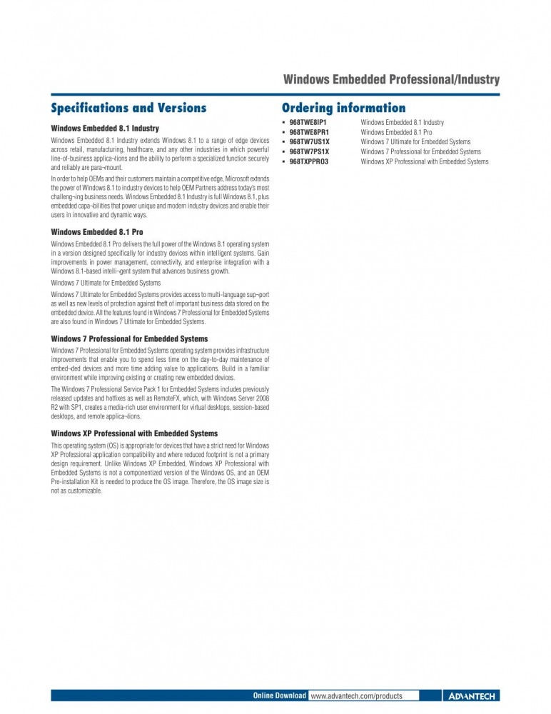 Windows Embedded Pro technical document preview, page 2
