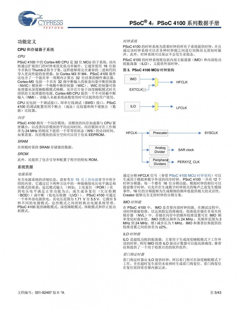 CY8C4125AXI-483 document page 5