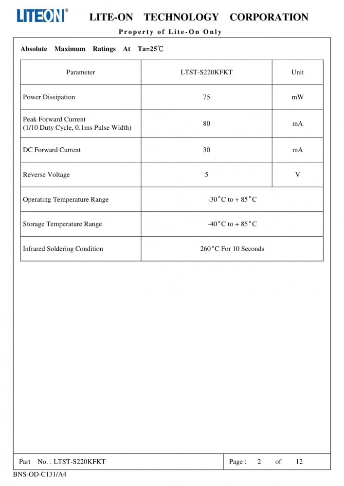 LTST-S220KFKT datasheet page 3