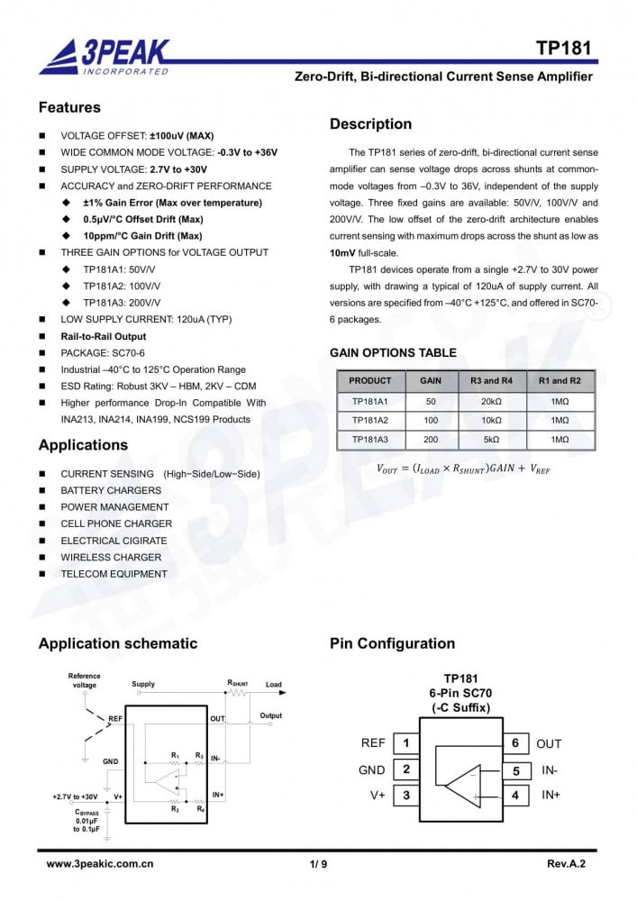 TP181A1-CR datasheet page 1