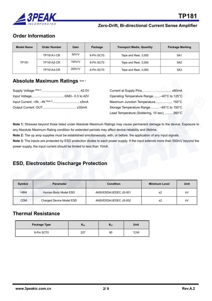 TP181A1-CR datasheet page 2