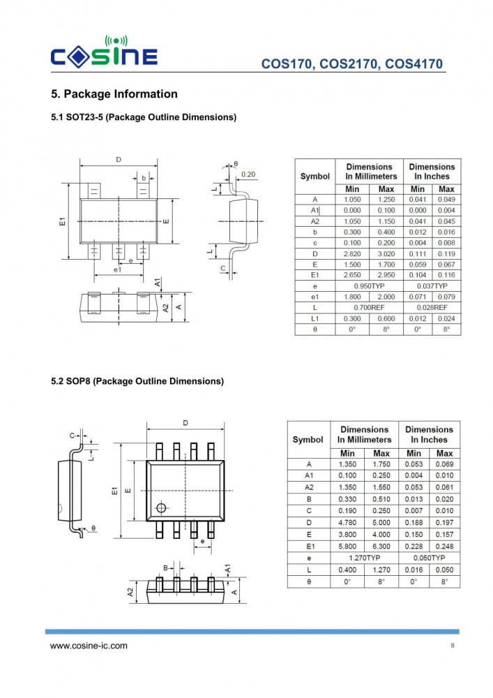 COS2170SRA datasheet page 8
