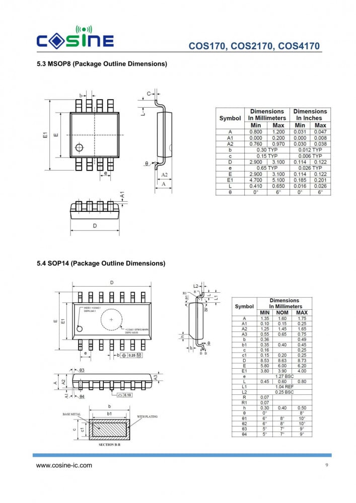 COS2170SRA datasheet page 9