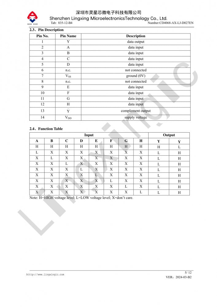 CD4068BM(LX) datasheet page 5