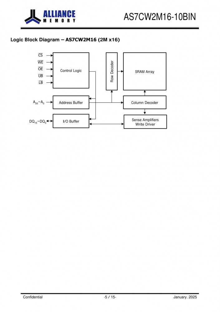 AS7CW2M16 datasheet page 5