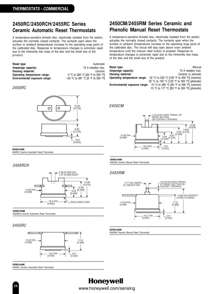 Honeywell thermostat document page 2