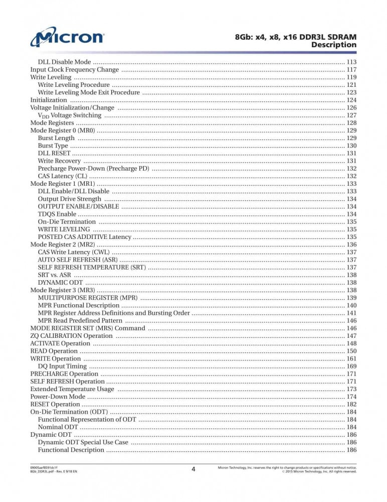 DDR3L datasheet page 4