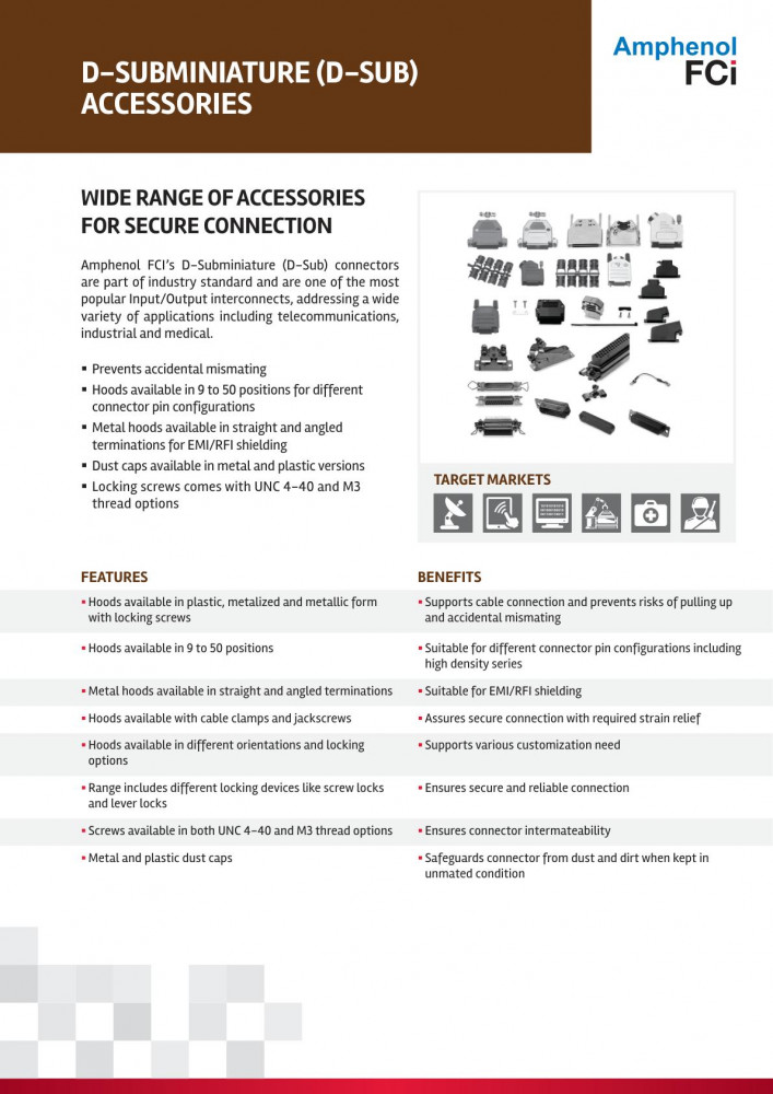 Amphenol D-Sub accessory document page 1
