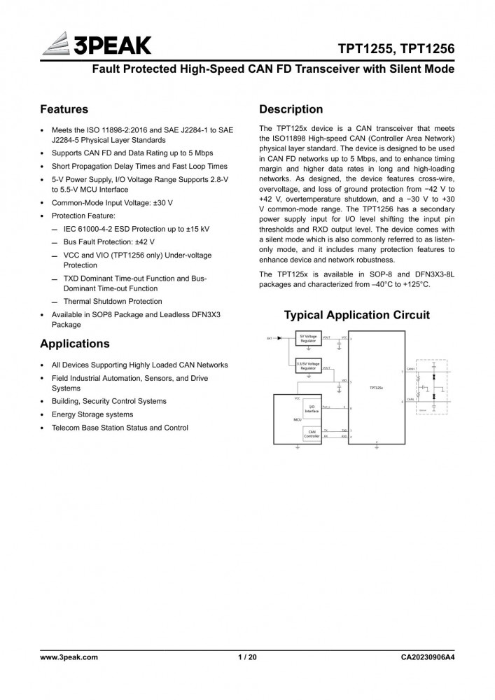 TPT1256 datasheet page 1