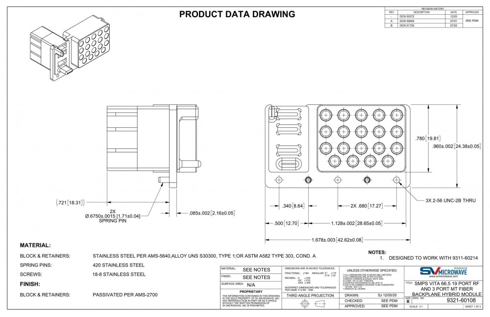 9321-60108 product data drawing sheet 1