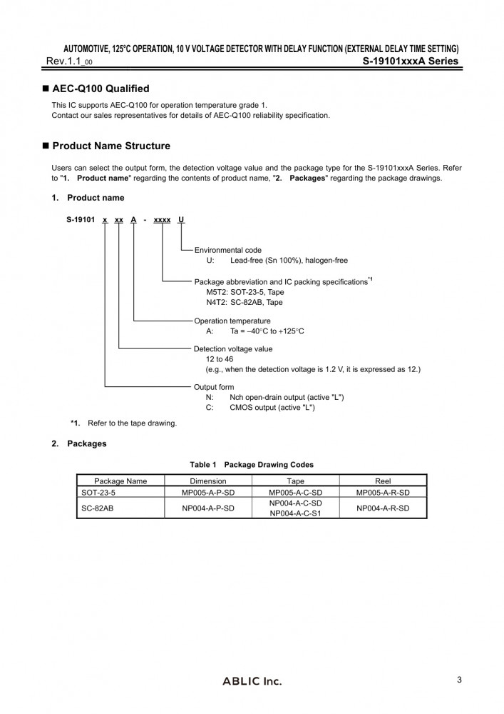 S-19101xxxA technical document, page 3