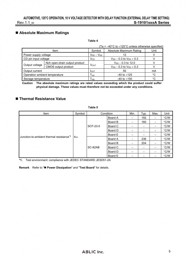 S-19101xxxA technical document, page 5