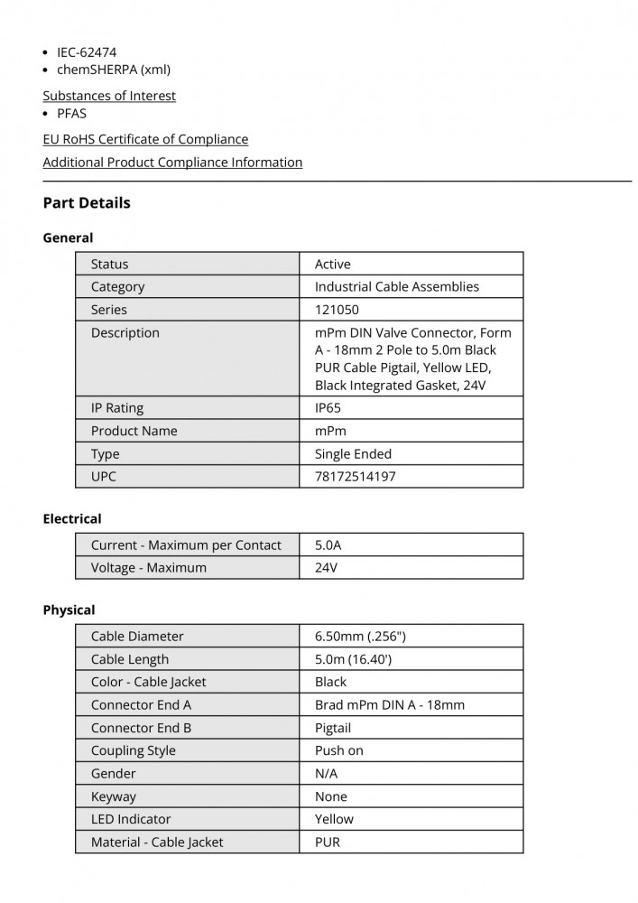 MOLEX 1210501890 product drawing, page 2