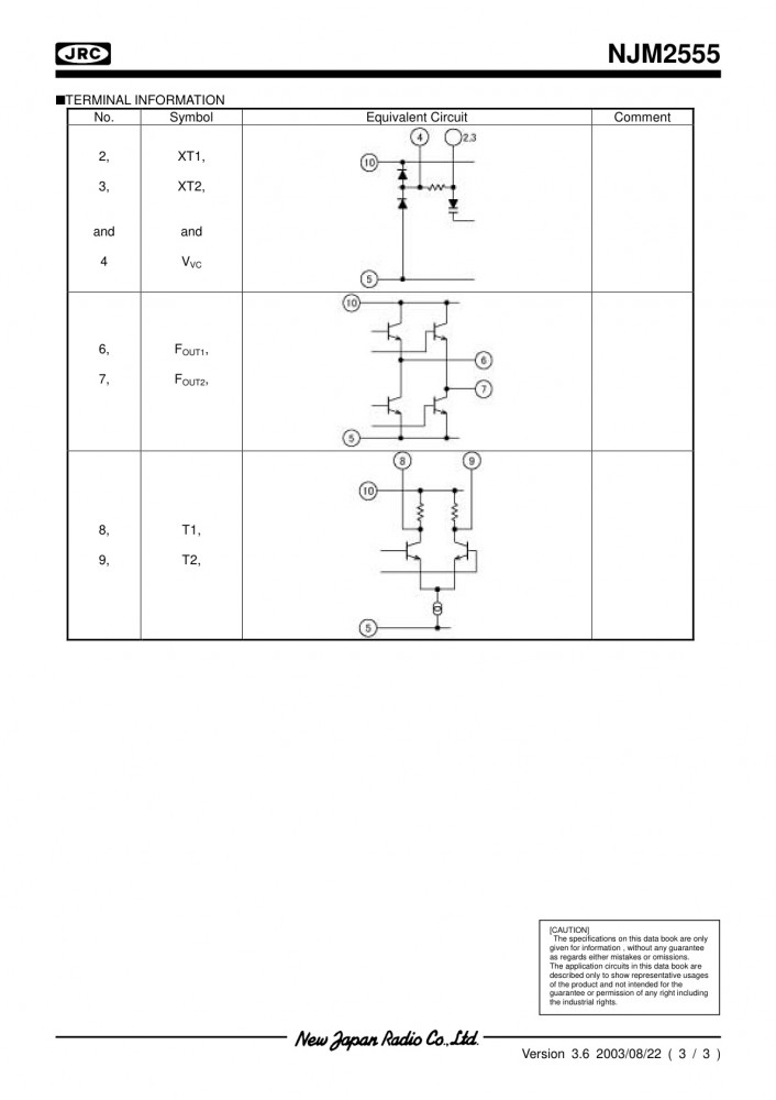 NJM2555 datasheet page 3