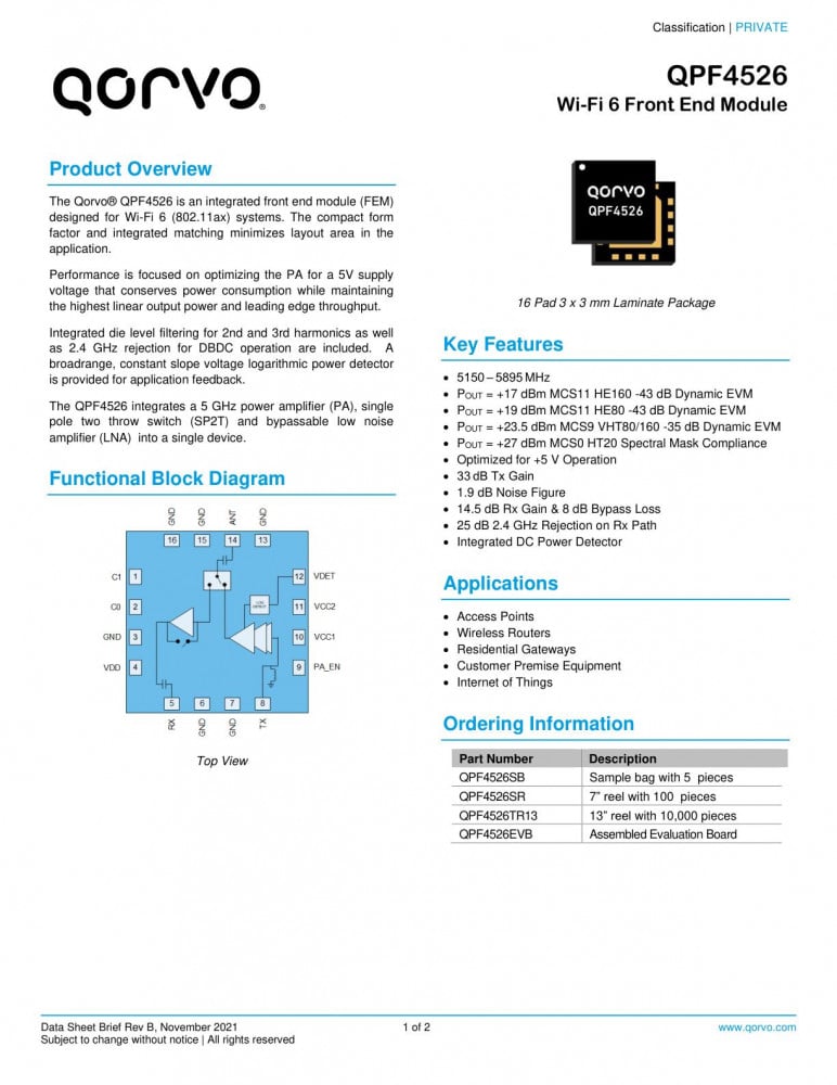 QPF4526 technical document page 1