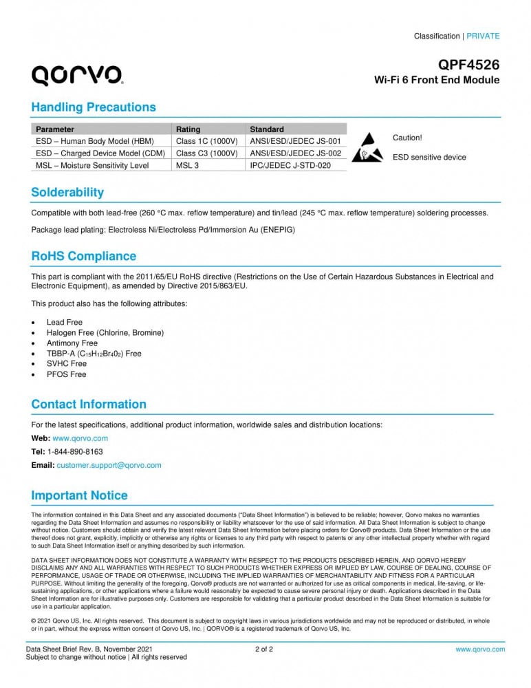 QPF4526 technical document page 2