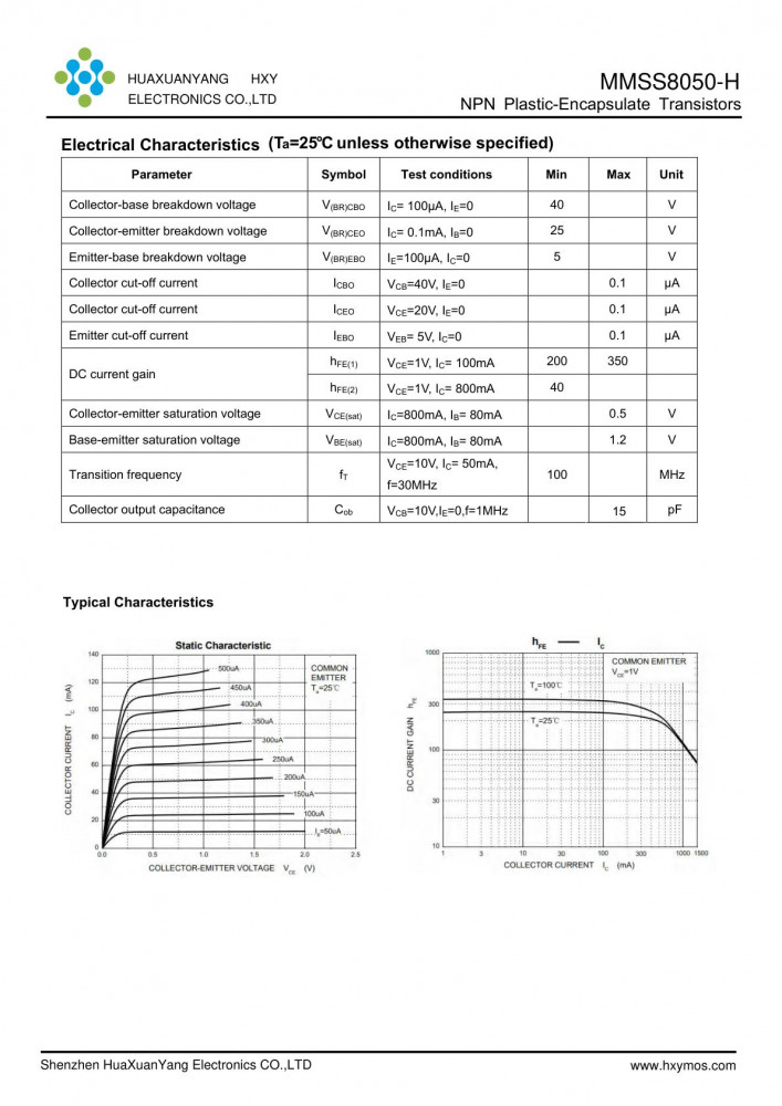 MMSS8050-H-HXY datasheet page 2