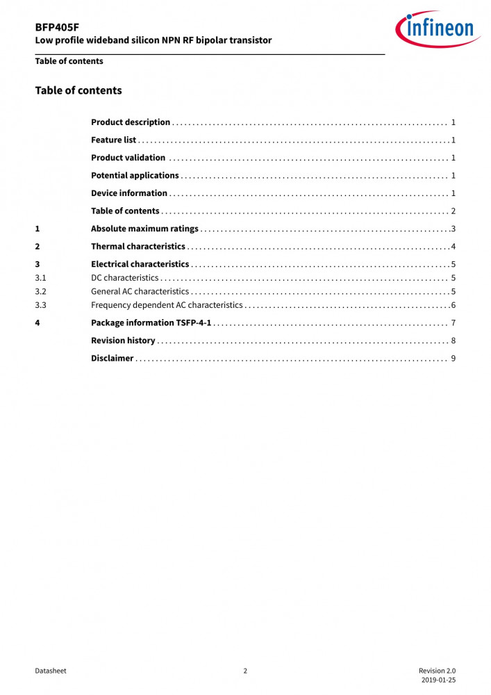 BFP405F datasheet page 2