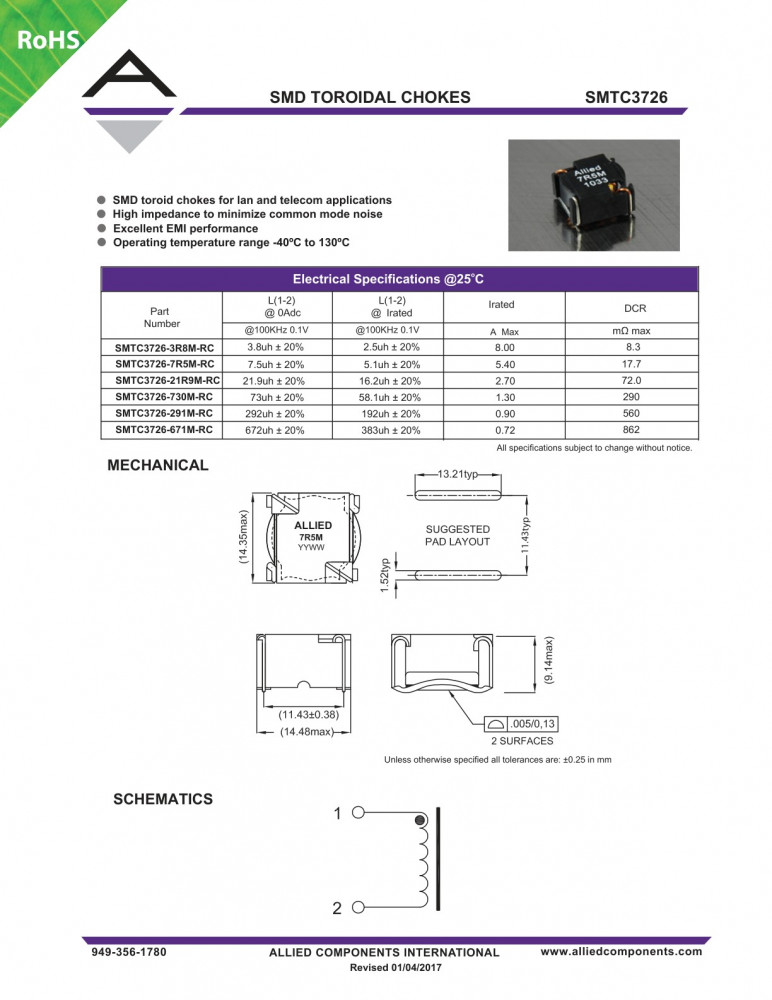 SMTC3726-3R8M-RC technical datasheet page