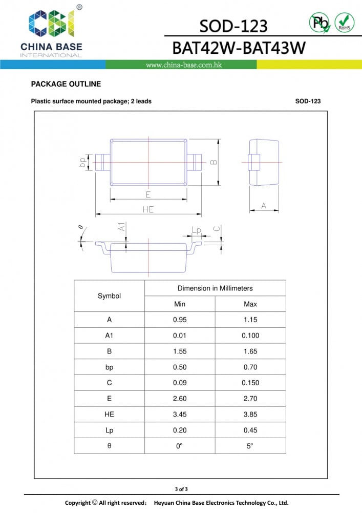 CBI BAT42W datasheet page 3