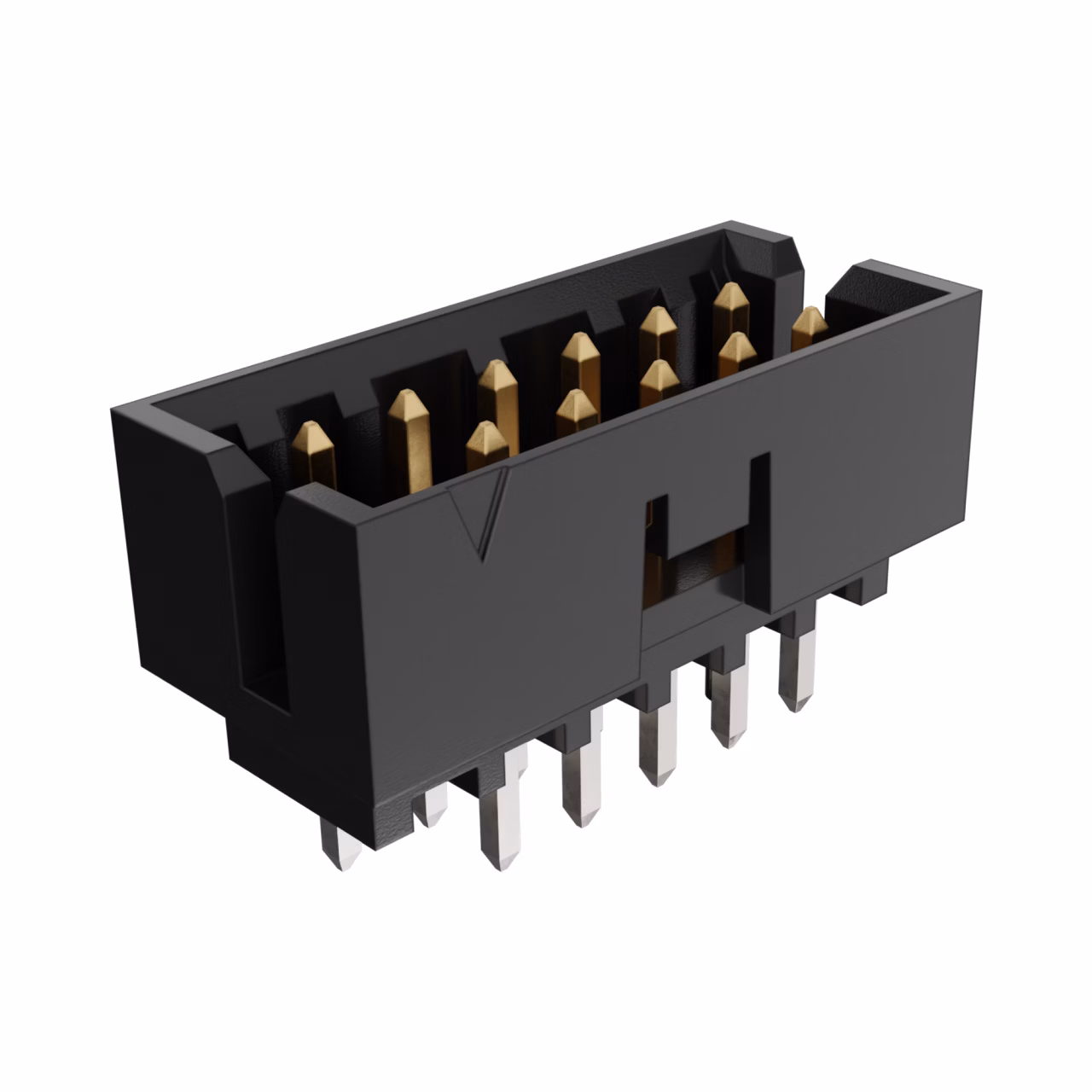 2.00mm Pitch, Milli-Grid PCB Header, Dual Row, Right-Angle, Through Hole, 8 Circuits, 0.38µm Gold (Au) Plating, 2.16mm Tail Length, Dual Side Slots, Center Friction Lock, Tube