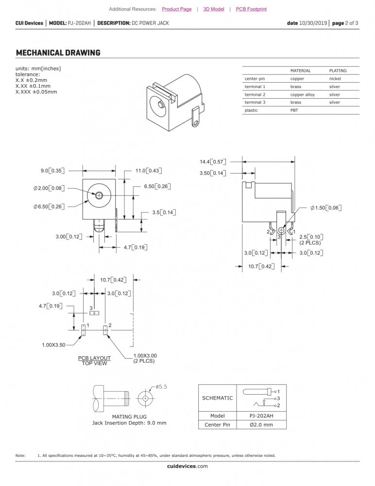 PJ-202AH datasheet page 2