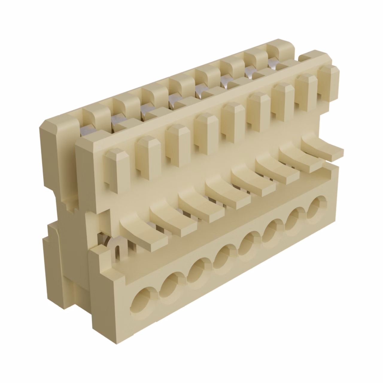Appli-Mate RAST 2.5 IDT Connector, 2.50mm Pitch, Direct/Indirect, Female, Beaded Terminal, 8 Circuits, All Position Keys, Open Endwalls for sale