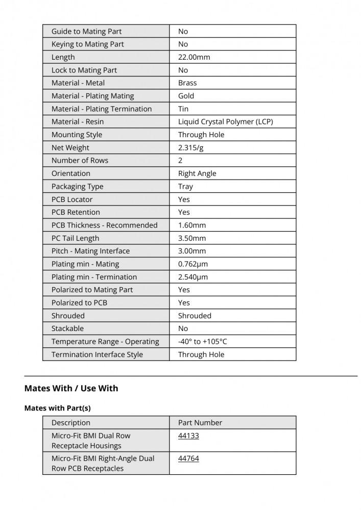 Technical document page 3 for Molex 444281043