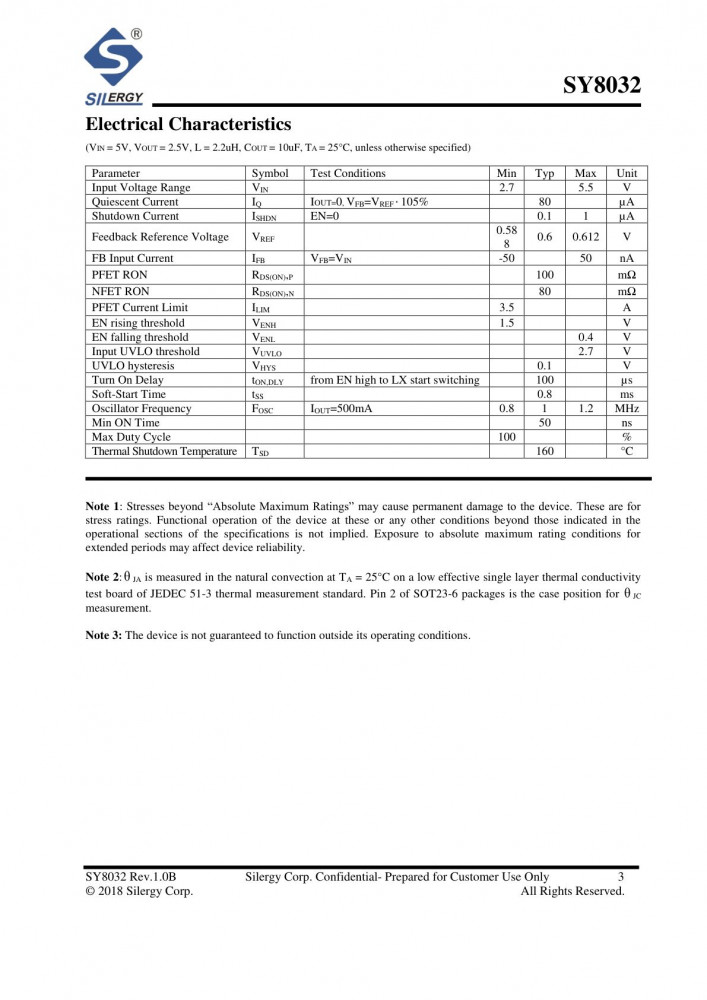 SY8032ABC datasheet page 3