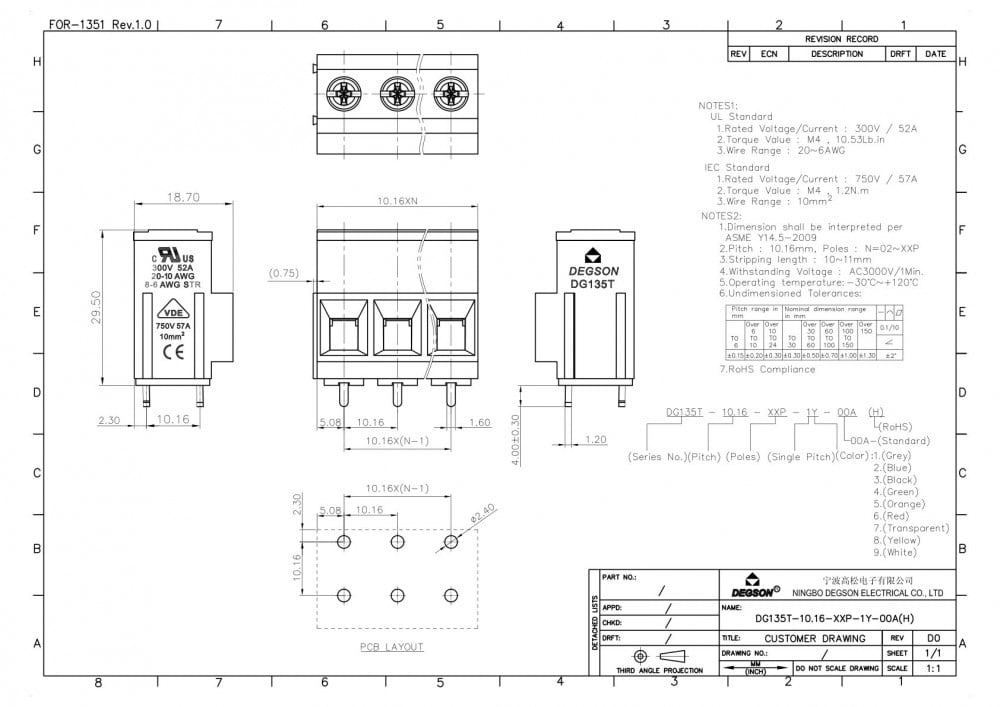 DEGSON DG135T-10.16-04P-14-00A(H) technical document preview