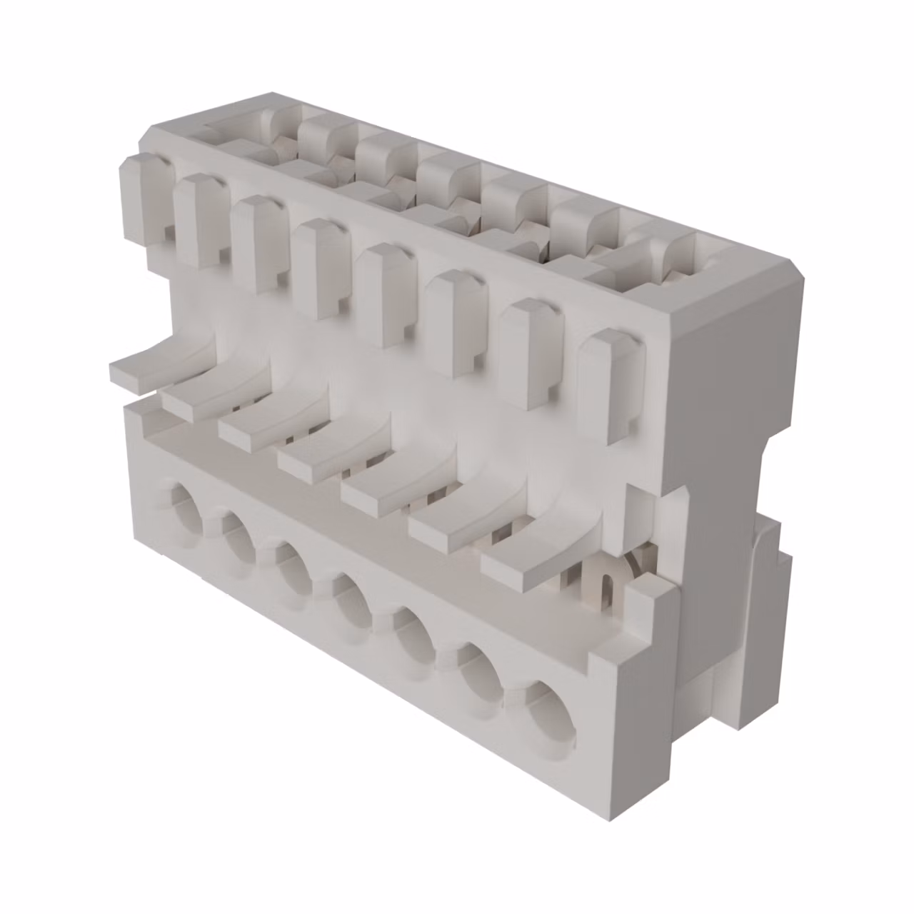 Appli-Mate RAST 2.5 Female Connector, 2.50mm Pitch, 7 Circuits, All Position Keys, Closed Endwalls, Polarizing Rib Between Circuits 6 & 7 for sale
