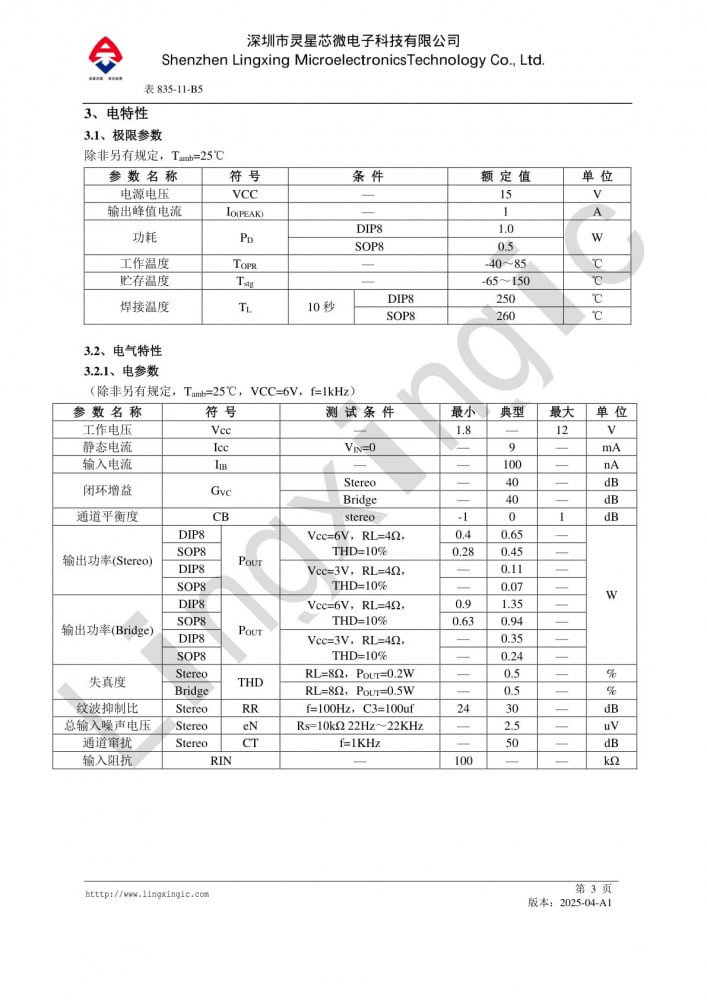 TDA2822 LX datasheet page 5