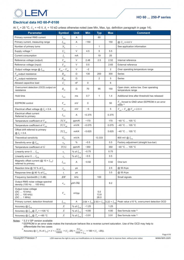 LEM HO 120-P datasheet page 4