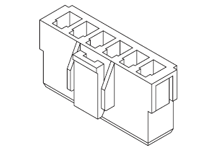 VersaBlade Hybrid Receptacle Housing, with Mounting Ears, 3 Circuits, Blue