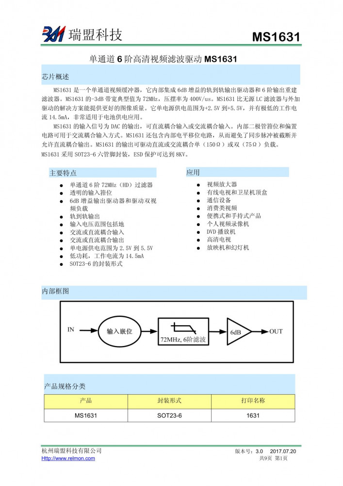 MS1631 technical document page 1