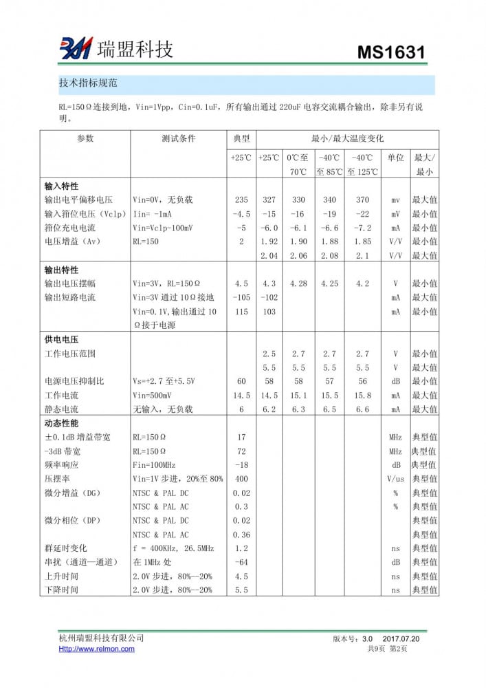 MS1631 technical document page 2