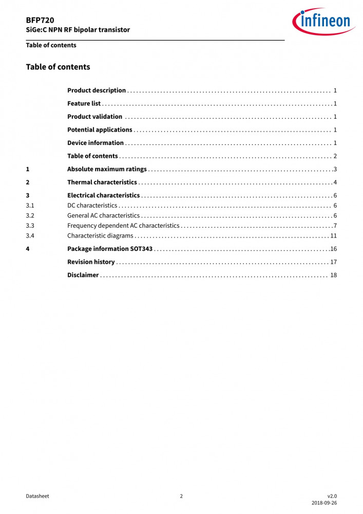 BFP720 datasheet page 2