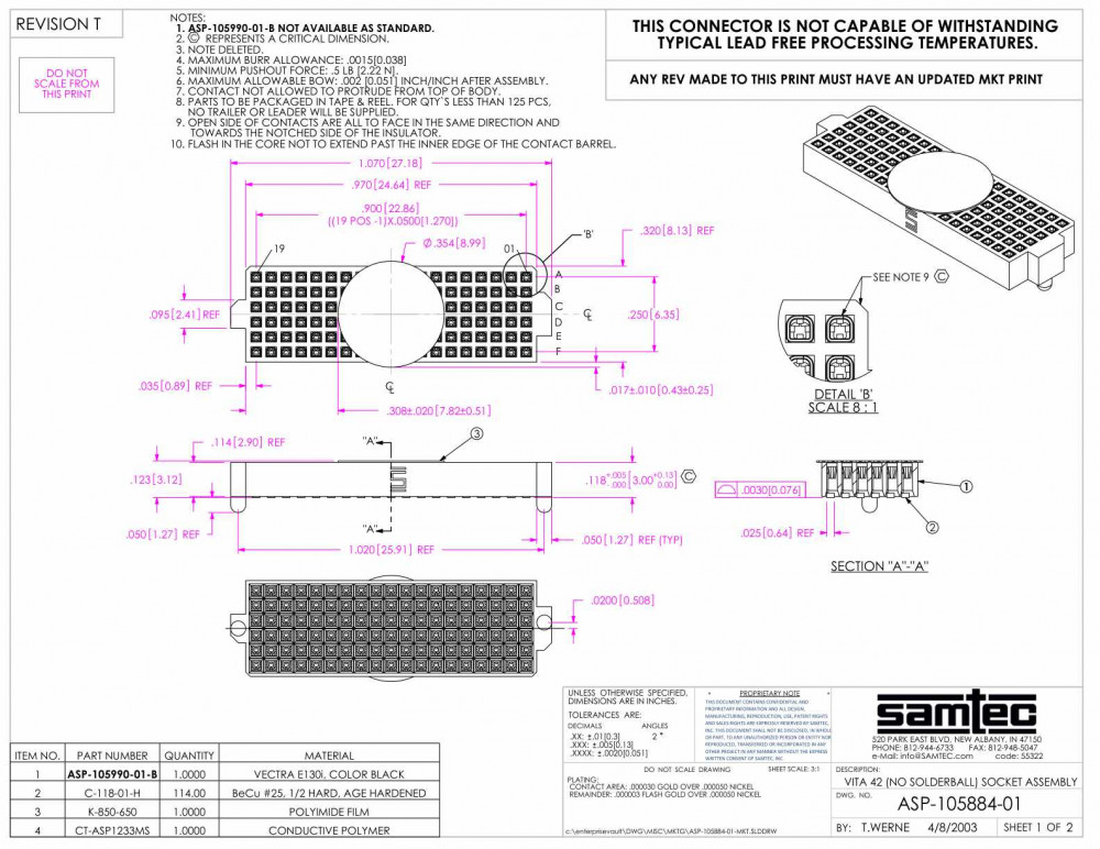 Samtec ASP-105884-01 drawing page 1