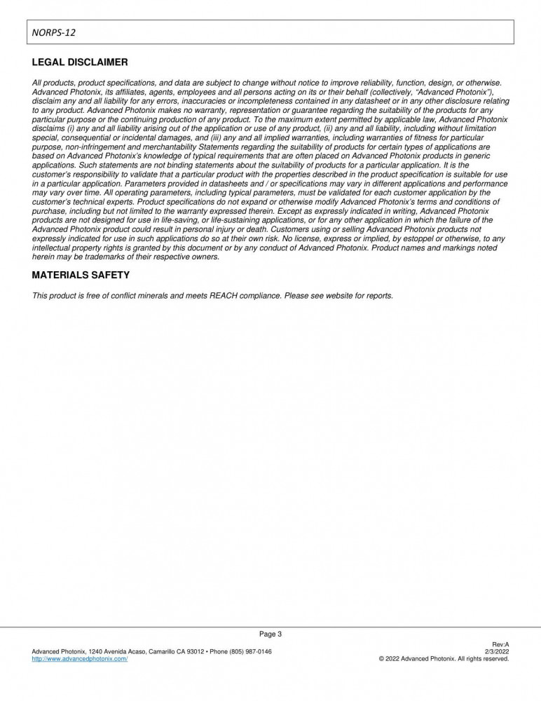 NORPS-12 datasheet page 3