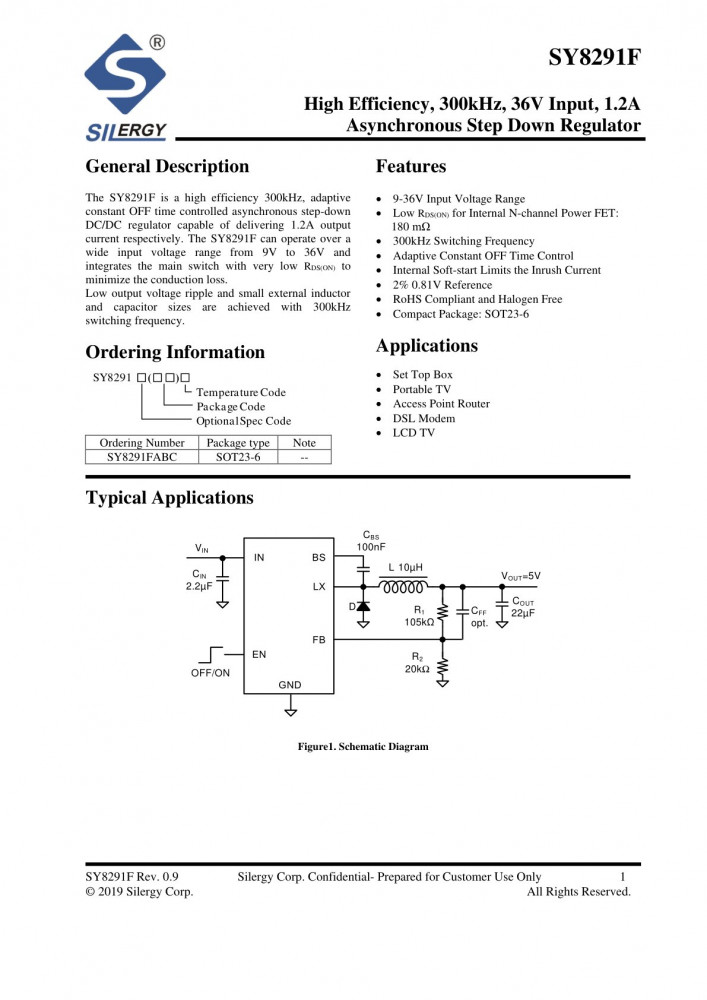 SY8291FABC datasheet page 1