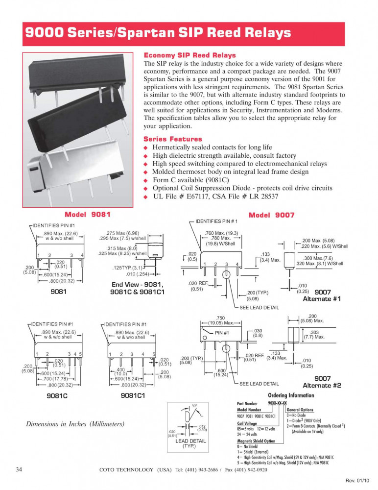 COTO 9081C1-05-10 datasheet page 1