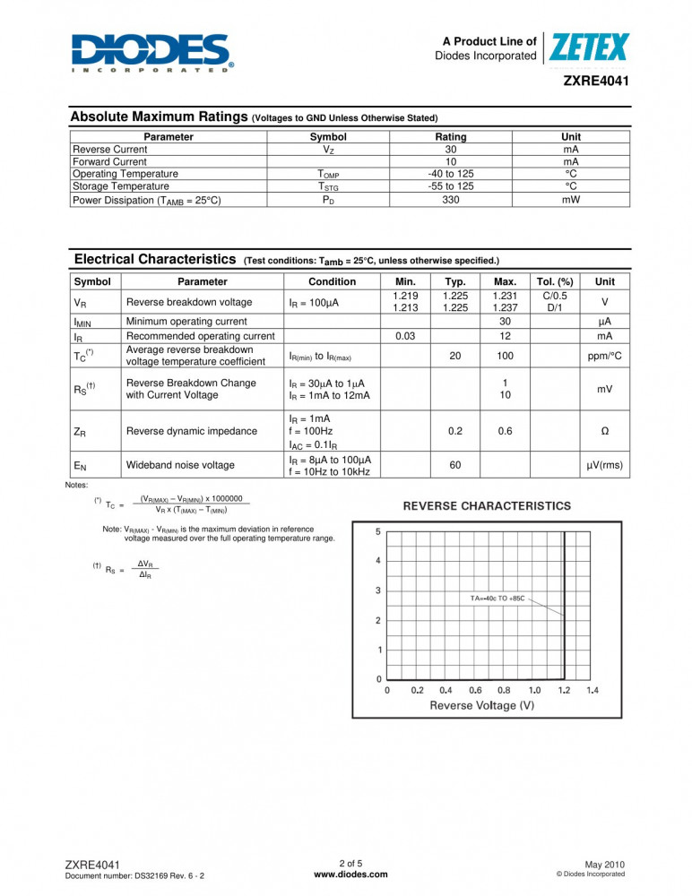ZXRE4041DFTA datasheet page 2