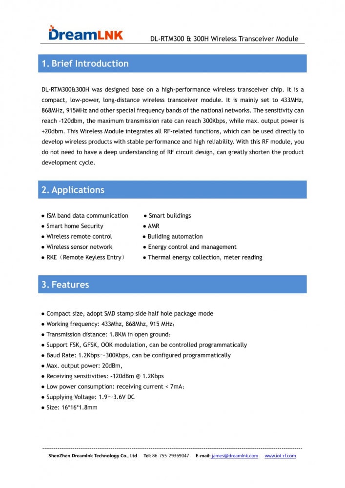 DL-RTM300 datasheet page 3
