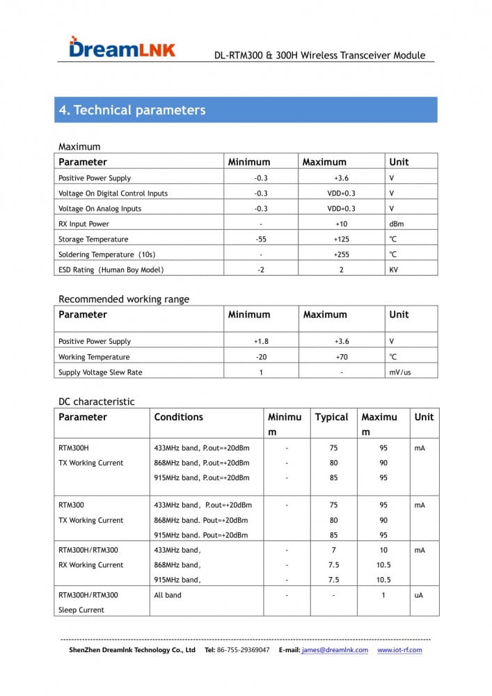 DL-RTM300 datasheet page 4