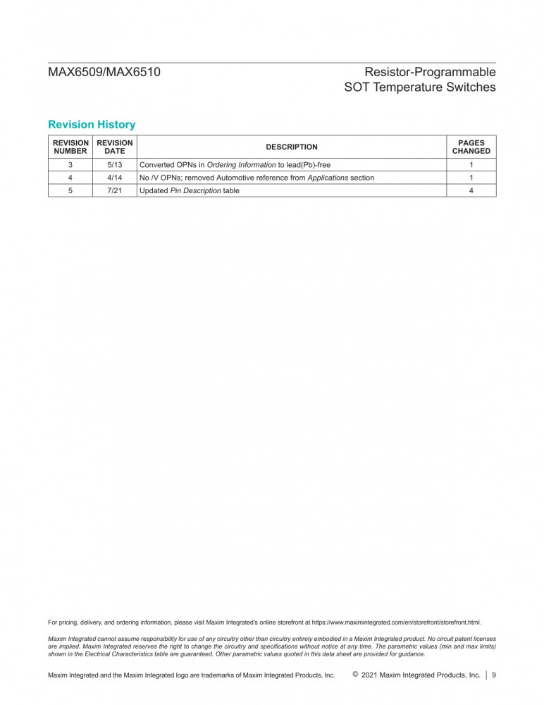 MAX6510 datasheet page 9