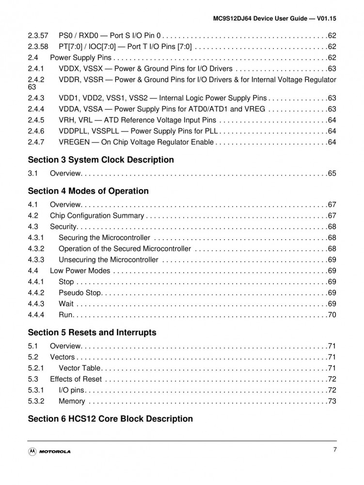 MC9S12DJ64 user guide page 7