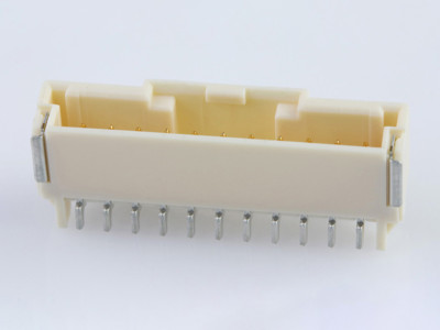 DuraClik Wire-to-Board Header, Single Row, Right-Angle, 12 Circuits, Tin  (Sn) Plating, Black